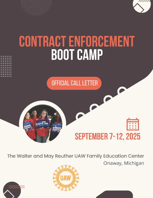 Contract Enforcement Boot Camp | UAW Region 9A