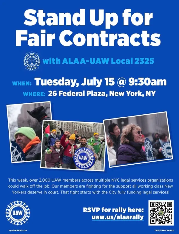 Rally to Stand Up for Fair Contracts with ALAA! | UAW Region 9A