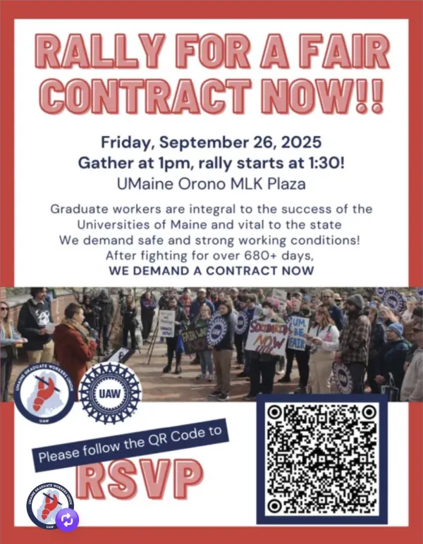 UMaine Grad Workers Rally for a Fair Contract | UAW Region 9A